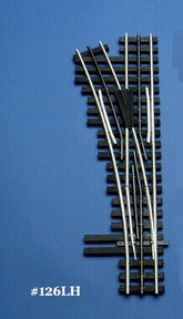 Ross Custom Switches #126M - Super Line - O-72 Switch Track (Left) w ...